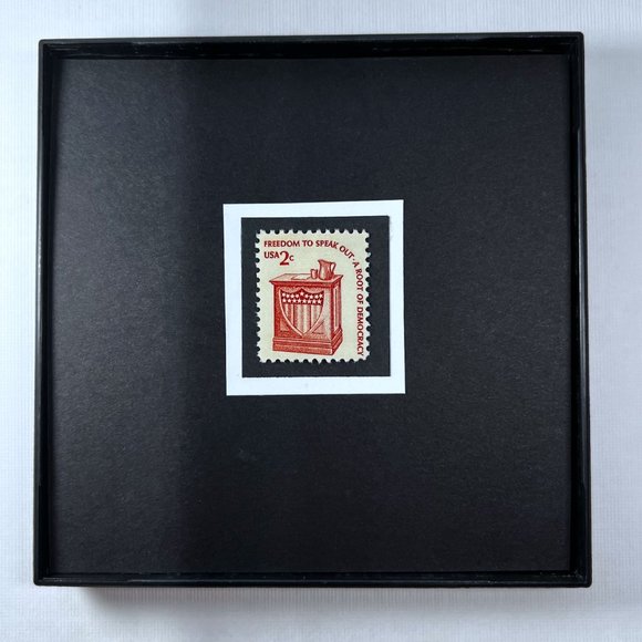 Wall Decor | Democracy 1977 Framed Postage Stamp Art 4x4 Usa 1582 ...